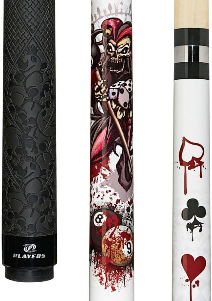 Players Artistic Graphics Pool Cue Stick - 58" Pro Taper, 2-Piece, Le ...