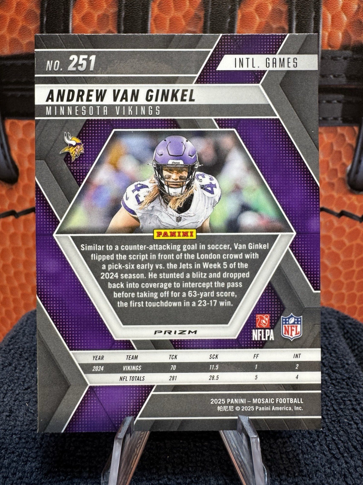 2025 Panini Mosaic - International Games Andrew Van Ginkel #251 Silver ...