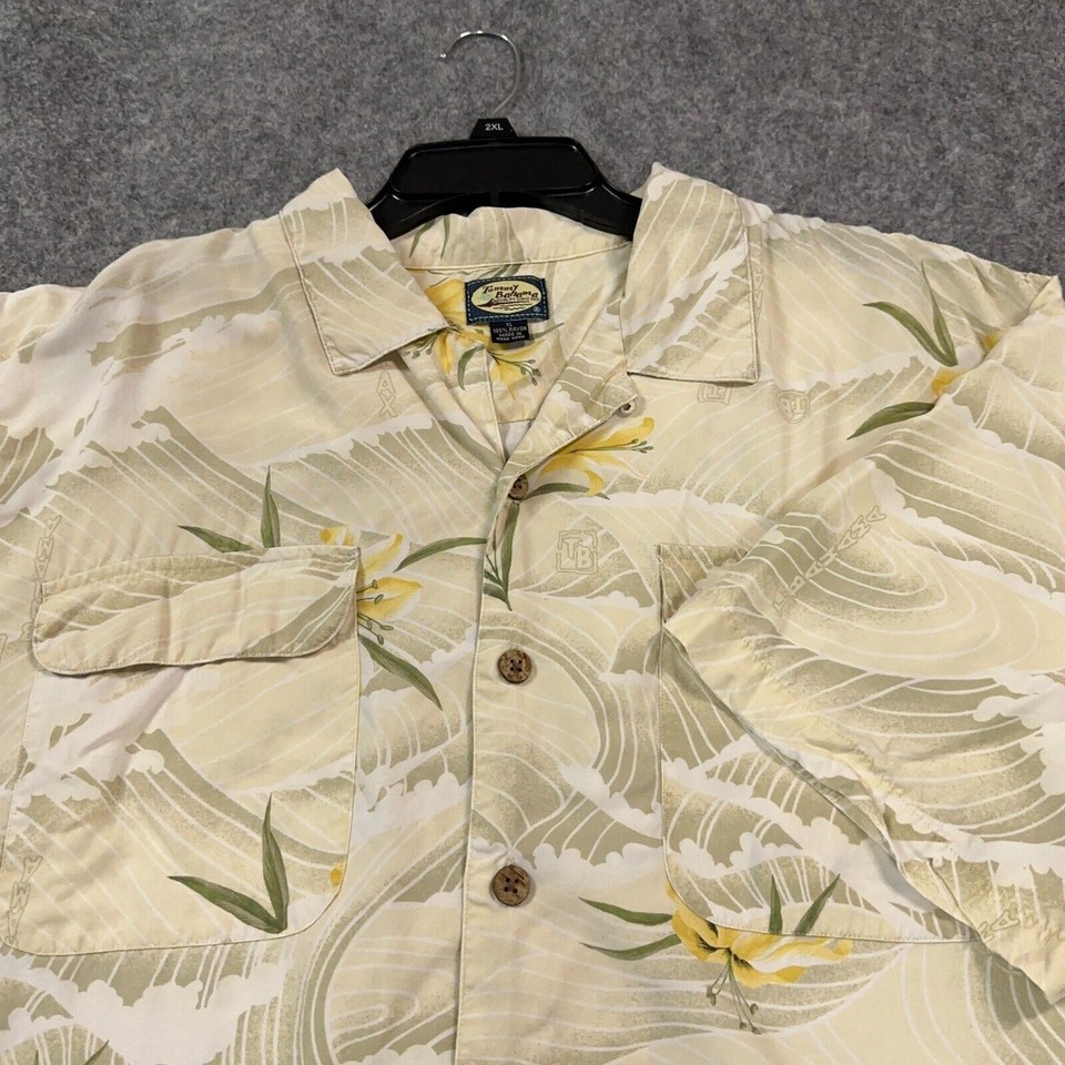 VTG Tommy Bahama Hawaiian Shirt Mens XL Button Up Floral Aloha Camp ...
