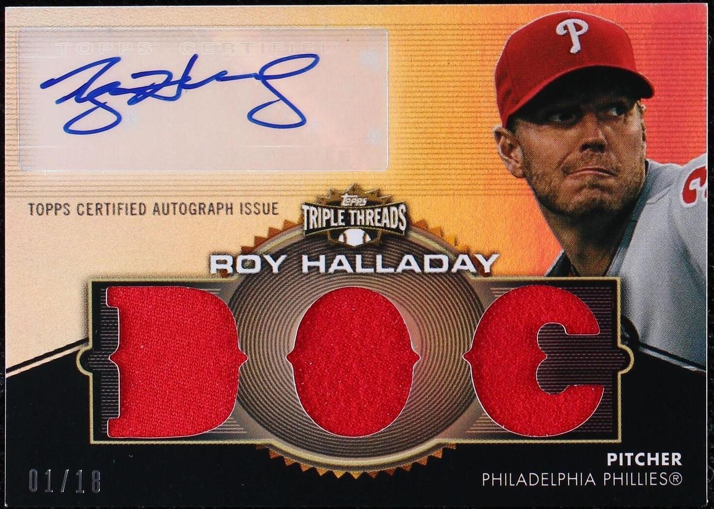 2012 Topps Triple Threads - Autographed Relics Roy Halladay #TTAR-85 / ...