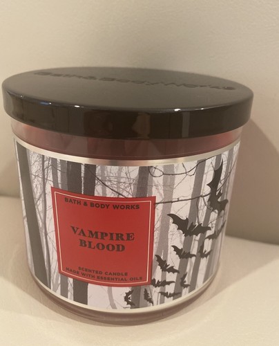 Bath & Body Works candle *VAMPIRE BLOOD* Red Wax 3 Wick Candle 14.5oz ...
