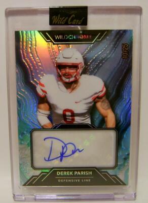 DEREK PARISH #10 /25 AUTO FOOTBALL WILD CARD WILDCHROME 2023 | eBay