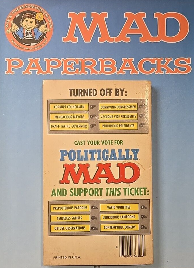 MAD Magazine Paperback Book: POLITICALLY MAD 1976 Warner 1st Print VG ...