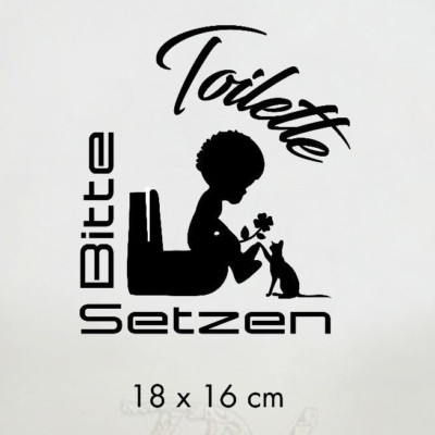 Toiletten und WC Sticker Bitte setzen Sticker Folie Aufkleber | eBay.de