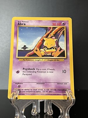 Pokémon TCG Abra Base Set 43/102 Regular Unlimited Common WOTC Vintage ...