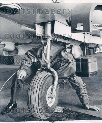 1968 Wire Photo Aviator Max Conrad The Grandfather Pilot Checks Landing ...