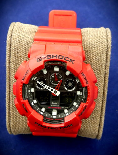 Casio G-Shock 5081 GA-100B-4AER Men's Quartz Watch - Red - Analogue ...