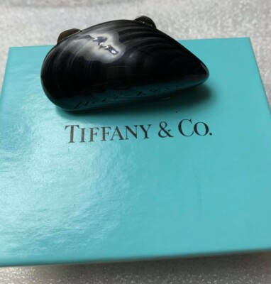 Tiffany & Co Sterling Silver Enamel Mussel Shell Pill Box Extremely ...