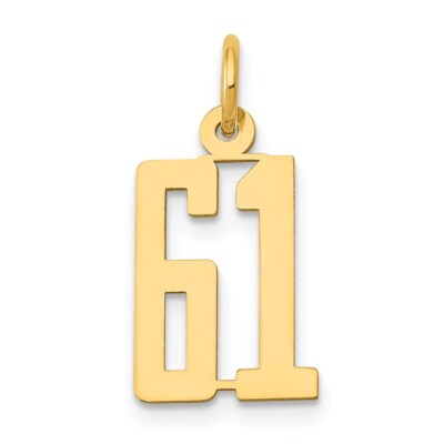 14k Small Elongated Number 61 Charm | eBay