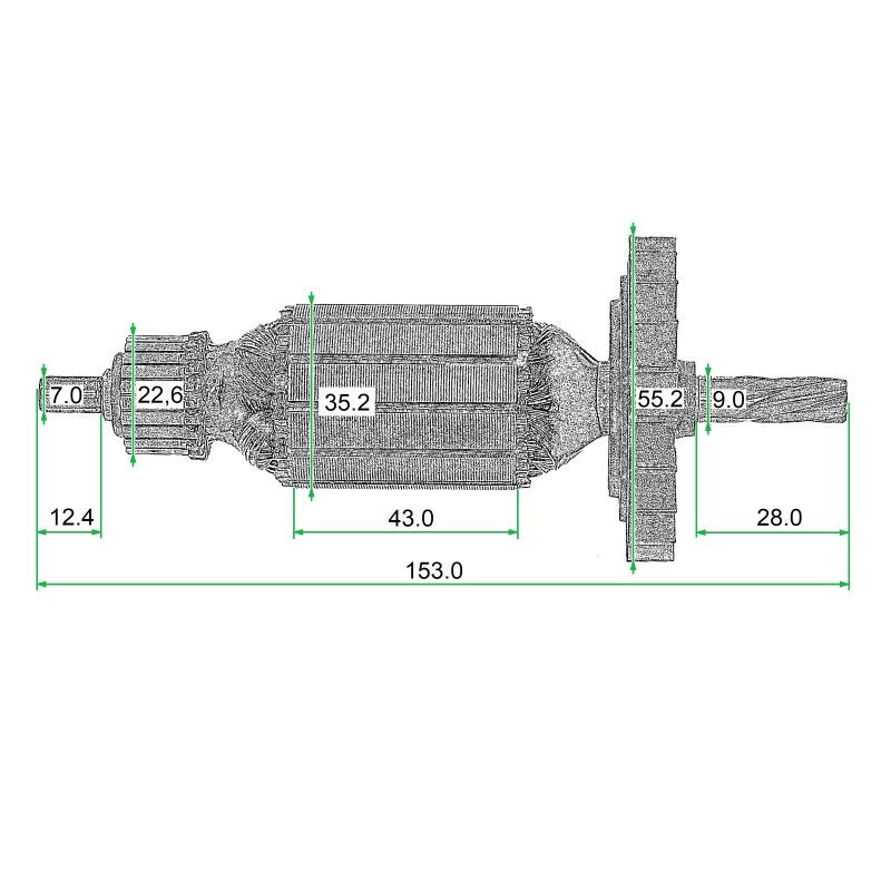 f Bosch Rotor Motor Anker Impeller GSB 1600 Brush 230V Power Tool Spare ...