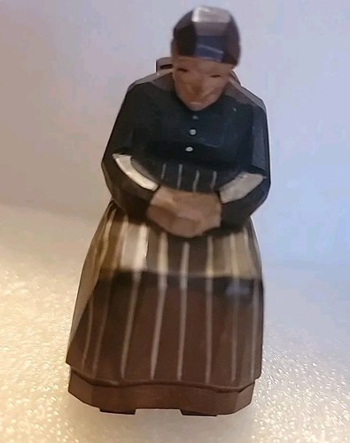 Vintage Huggler Wyss Hand Carved Wood Figure Swiss 'Woman In Chair | eBay