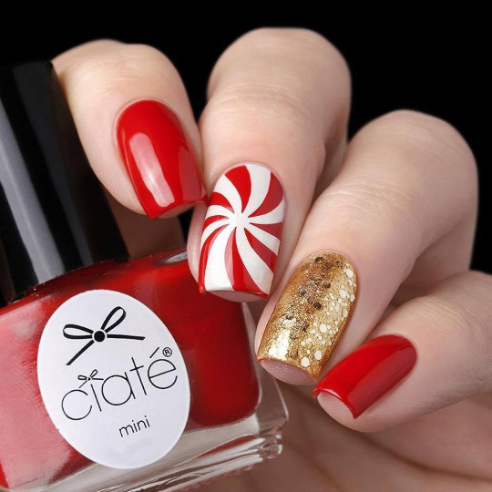Whats Up Nails Peppermint Candy Stencils for Nails, Christmas Nail ...
