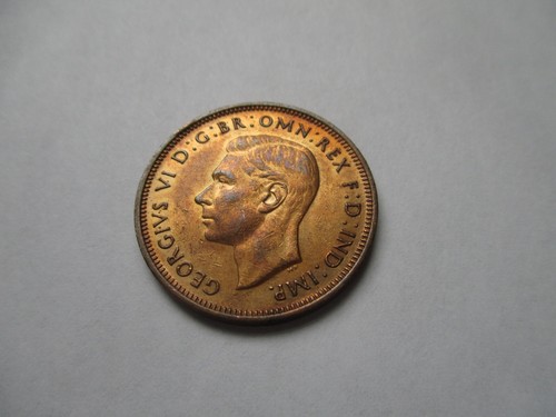 1943 Great Britain Half Penny GEM BU- FREE SHIPPING-HIGH GRADE-WWII ERA ...