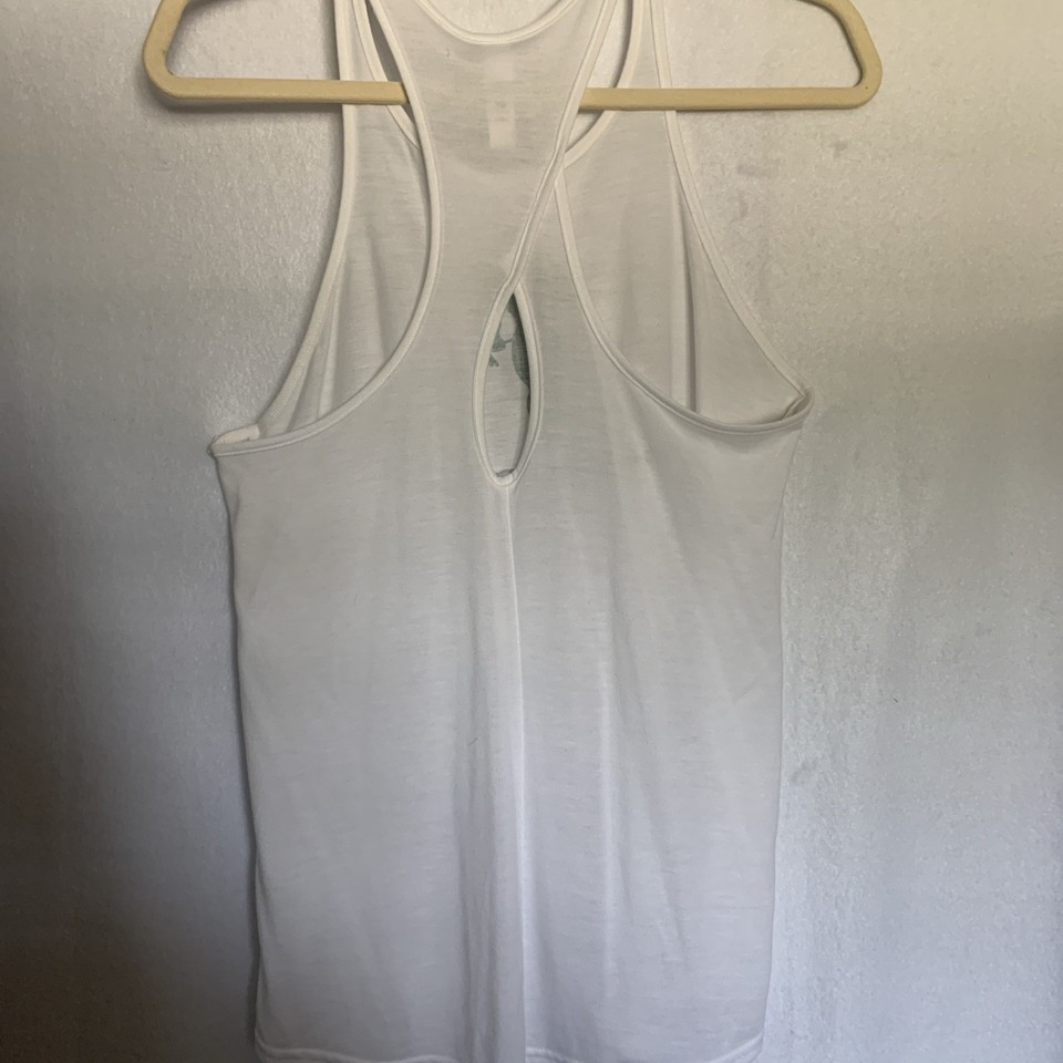 GOLD'S GYM TEXAS MUSCLE STRING TANK TOP SLEEVELESS WHITE/GREEN M UNDER ...