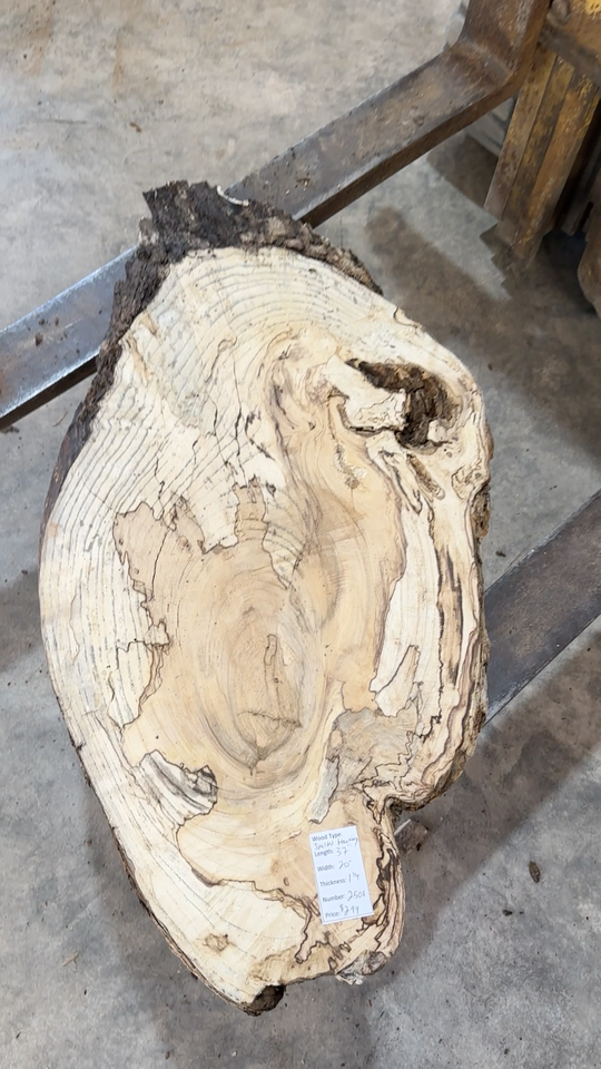 Spalted Hackberry Slab #2501, live edge slab, unfinished, free shipping ...