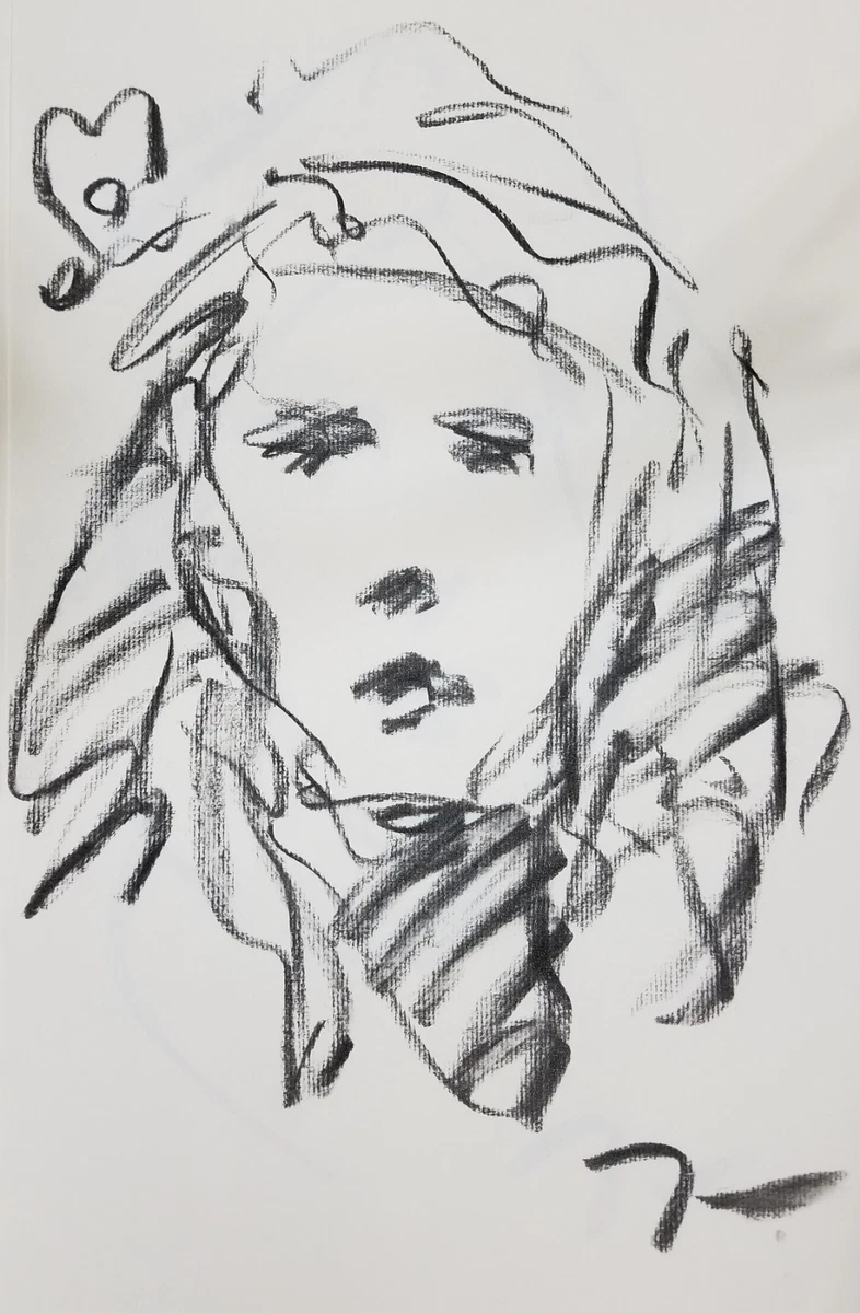 Charcoal Abstract Art Faces