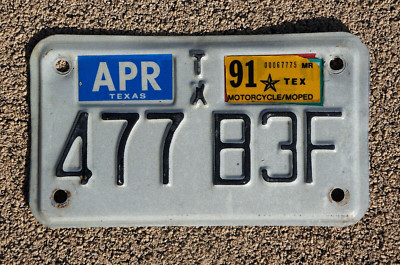 1991 Texas MOTORCYCLE License Plate | eBay