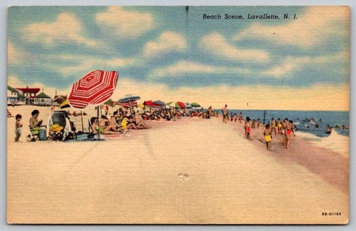 Lavallette New Jersey Beach Scene Postcard 1954 | eBay
