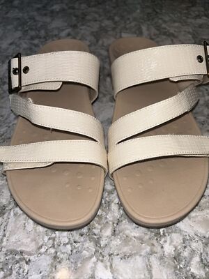 VIONIC Women's Rio Platform Sandal Cream Faux Leather & Corks Size 10 ...