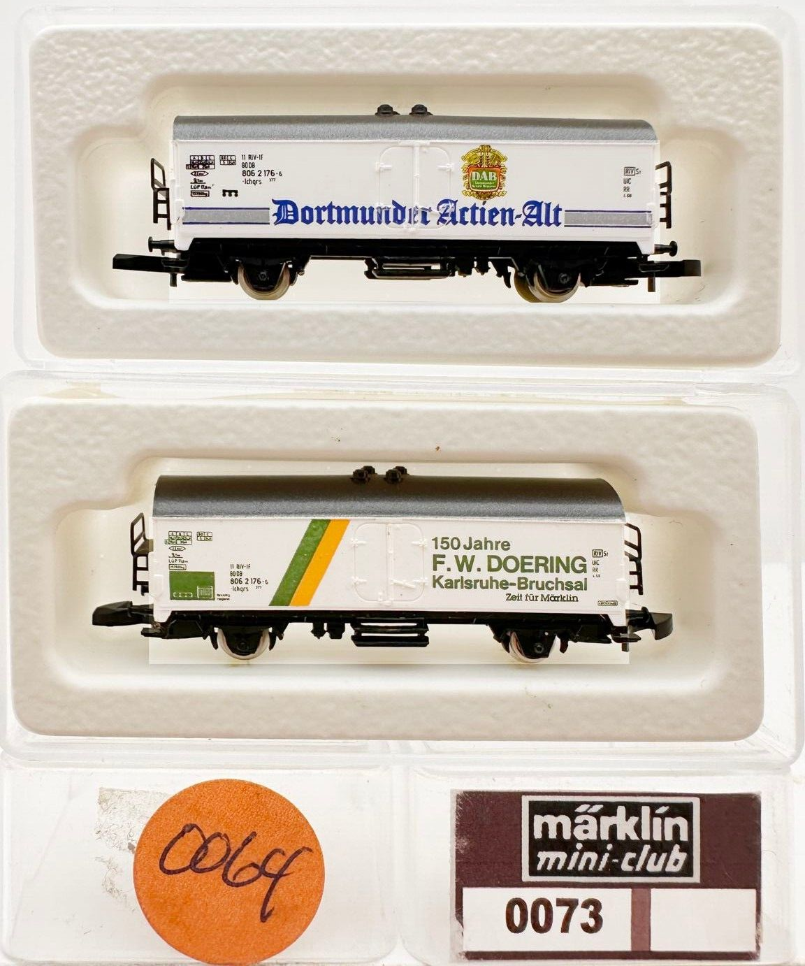 Marklin Z Scale M/M 0064 & 0073 2 COLLECTOR REFRIGERATOR CARS Marklin ...