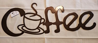 Metal Cut Out Letter COFFEE CUP SIGN Kitchen Coffee Shop Wall Hanging ...