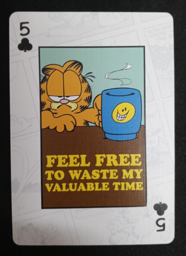 2021 Nickelodeon Garfield Playing Card 5 Clubs | eBay