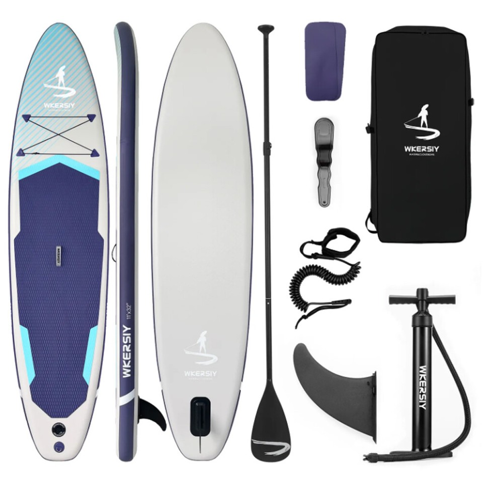 Inflatable Stand Up Paddle Board 10 ft Sup SurfBoard Gray with Paddle ...