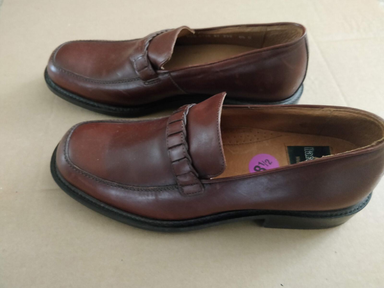 Bacco Bucci Made in Italy brand new men's brown leather dress shoes ...