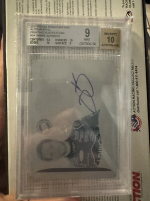 2011 Press Pass Jimmie Johnson Autographed Press Plate 1/1 Beckett ...
