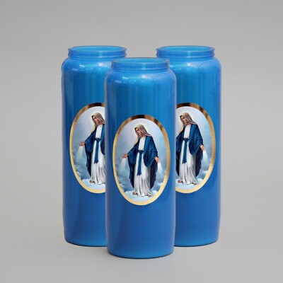 3 x Our Lady Immaculate 9 day candle, Religious, Devotional, Church ...