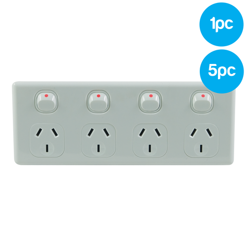 Quad Power Point 10A White GPO Socket Outlet AS/NZS Approved | eBay ...