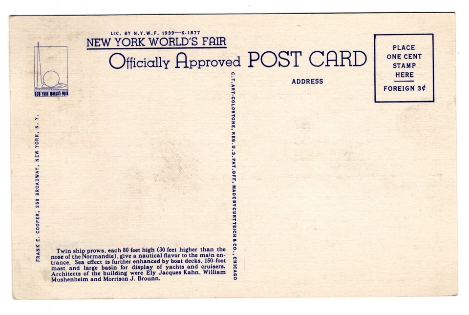 #853 New York World's Fair Closing - Postcard 1940 Serviced Emeigh | eBay