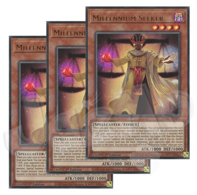 Yugioh - Millennium Seeker x 3 - 1st Edition Ultra Rare LP - Plus Free Holo Card | eBay