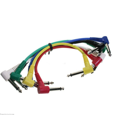 6PCS/Pack Plug Angled Leads Cables Patch For Guitar Effect Pedal 6.35mm ...