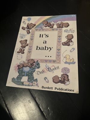 It's A Baby Dale Burdett Publications Teddy Bear Cross Stitch Pattern ...
