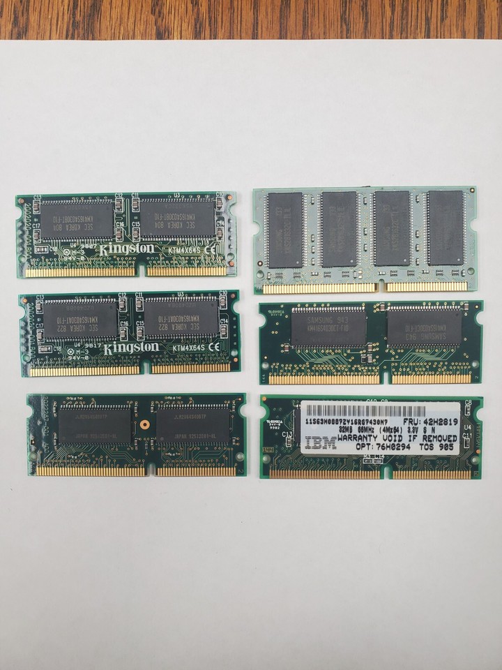 Lot 6 Pieces - 32MB PC66/PC100 SODIMM RAM Memory | eBay