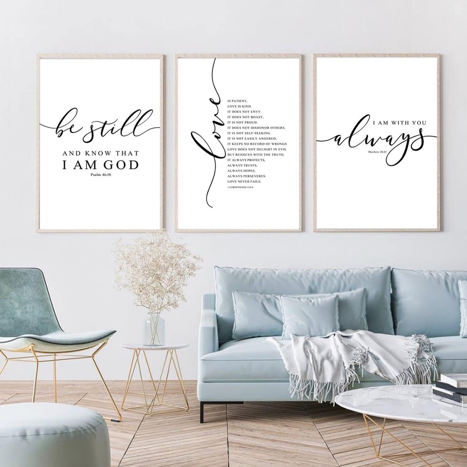 Bible Verse Wall Art Decor Scripture Canvas Wall Art Christian Wall Art ...