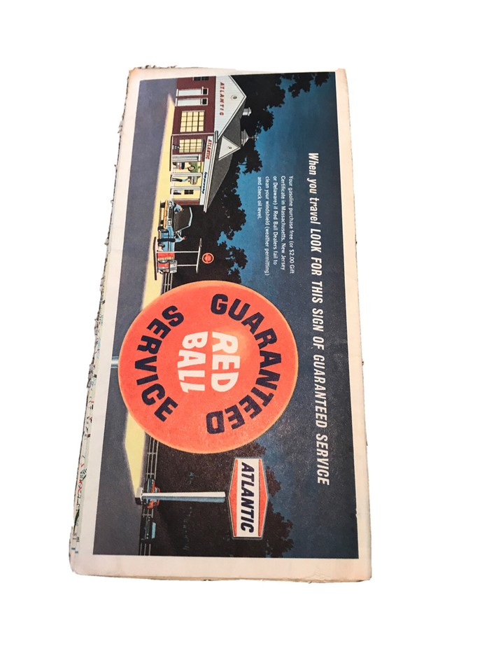 1967 ATLANTIC RICHFIELD Road Map NORTH & SOUTH CAROLINA Charlotte ...