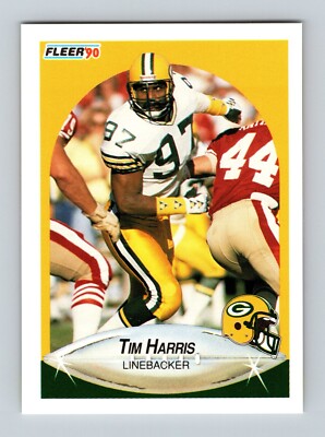 1990 Fleer Football Card #172 Tim Harris Green Bay Packers Line Backer ...