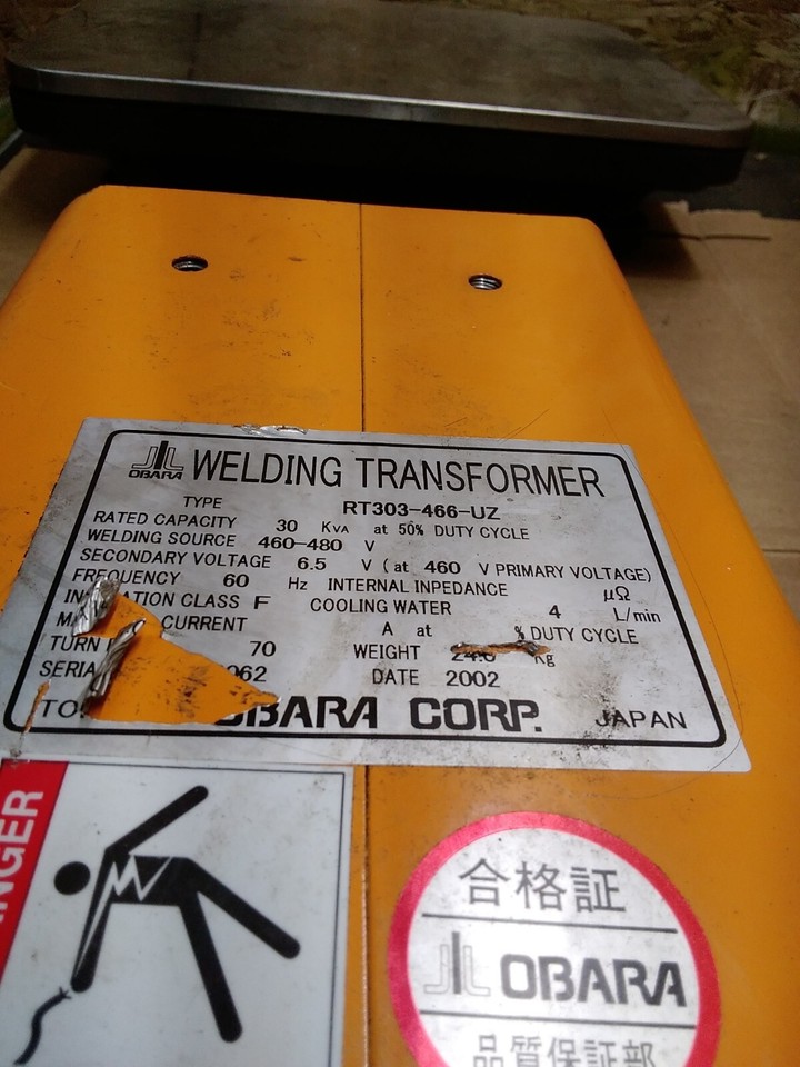 Obara RT303-466-UZ Welding Transformer | eBay