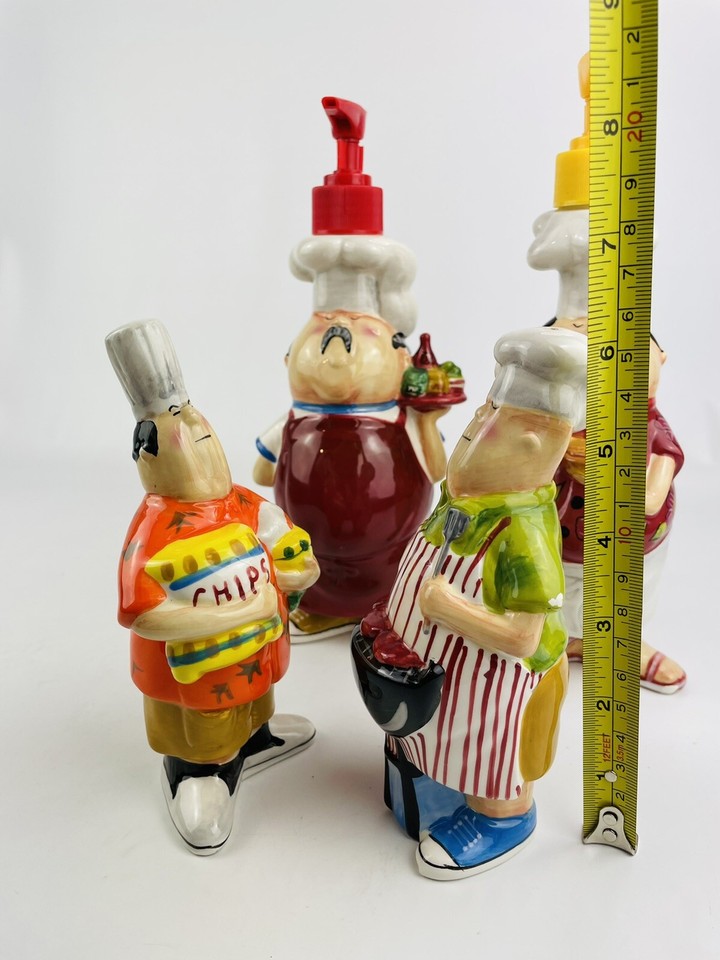 Lot 4 Tracy Flickinger Condiment Set MASTERS OF THE GRILL BBQ CHEFS ...