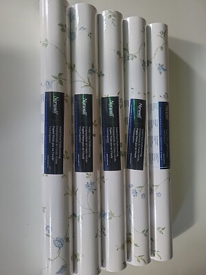 Norwall Wallpaper Roll 5 Count WHITE Floral Pattern Vinyl Wall Covering ...