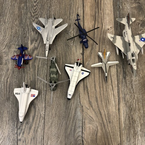 Lot Of 8 Diecast Metal/plastic Toy Planes Jets Chopper Space Shuttle | eBay