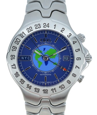 Men's 40mm Ebel Sport Wace World Timer GMT SS Automatic Wacth! Ref ...
