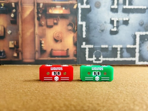2 Life Counters Set, Red And Green. For Board game, DND, Warhammer, MTG ...
