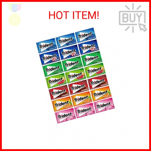 Trident Sugar Free Gum Variety Pack, Spearmint, Perfect Peppermint ...