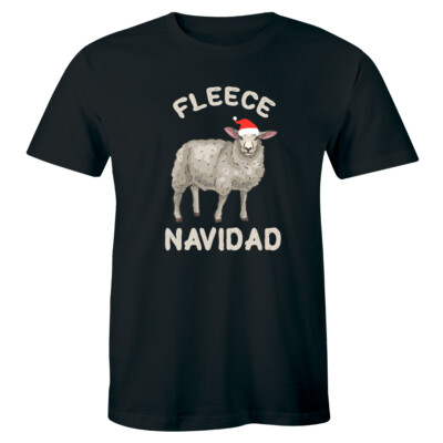 Fleece Navidad with Funny Christmas Sheep T-Shirt for Men Holiday Tee ...