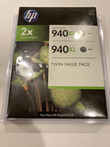 Twin Pack Genuine HP Hewlett Packard Officejet Ink Black 940 XL New Exp ...