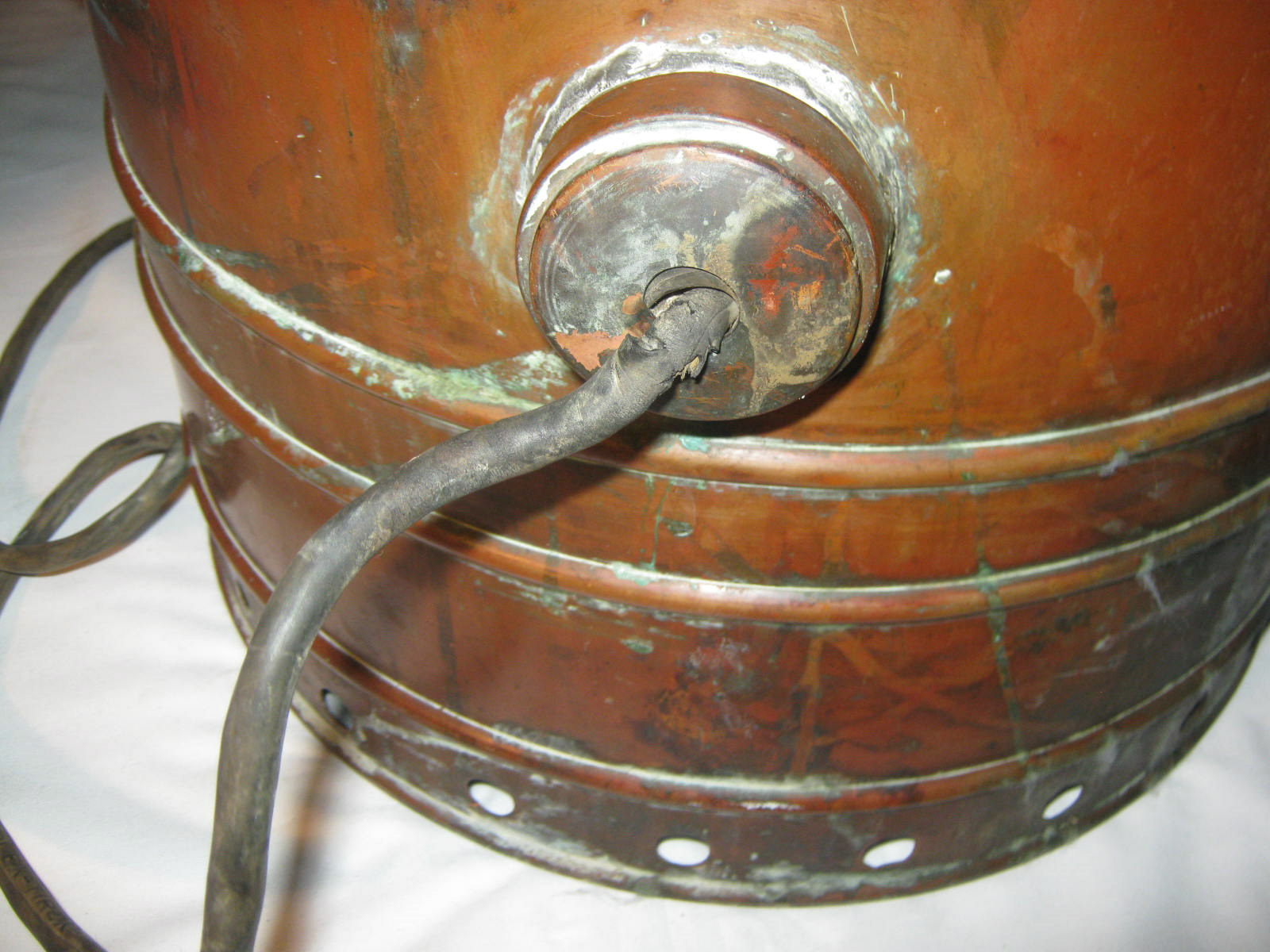ANTIQUE PRIMITIVE COPPER URN STEAMER BOILER CLAM BAKE SEA STILL POT PAN ...