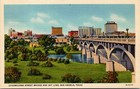 Postcard TX San Angelo Chadbourne Street Bridge & Sky Line LINEN 1946 ...